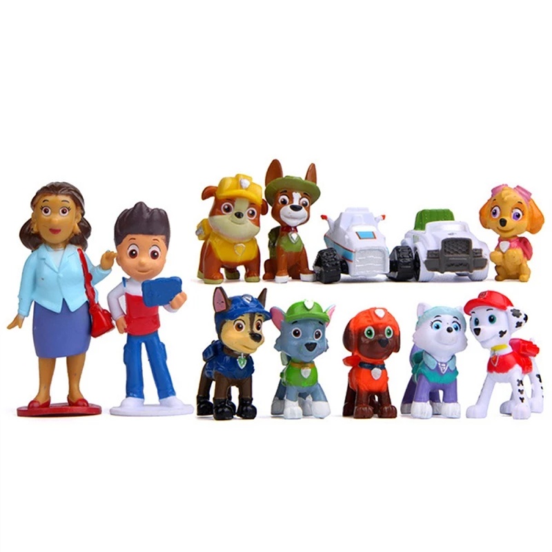 12pcs Paw Patrol Patrulla Canina 4-10cm Anime Figure Action Figures ...