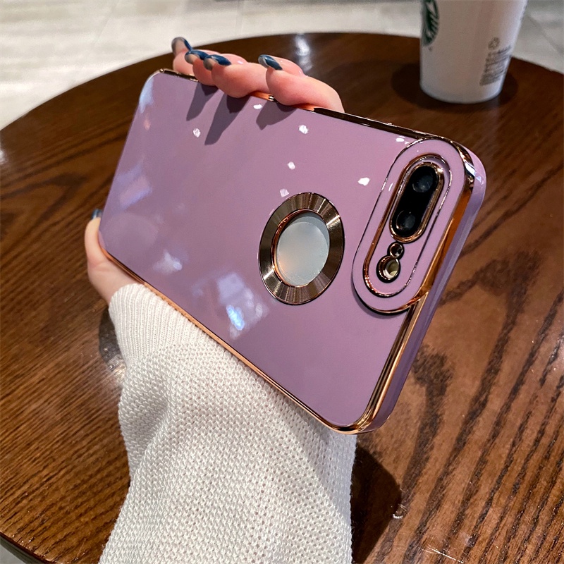 Casing Plating Soft Phone Case With Camera Protector Compatible For ...