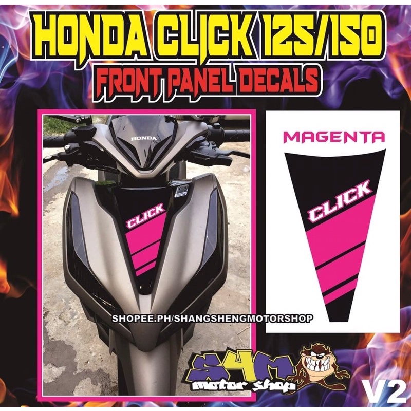 Front Panel Lining Sticker / Decal for all Honda Click Game Changer ...