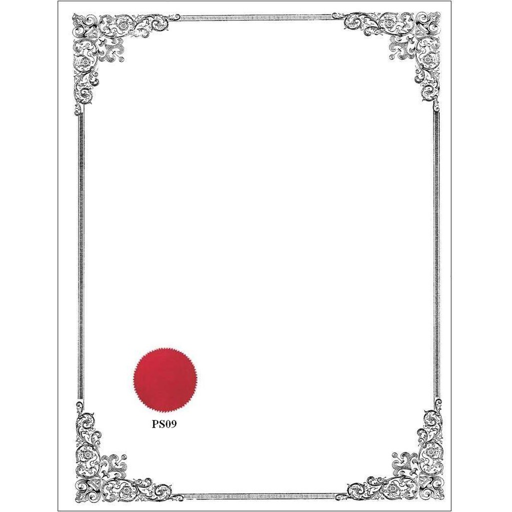 A4 Hotstamping Gold Frame Certificate with RED SEAL 160gsm / Kertas ...