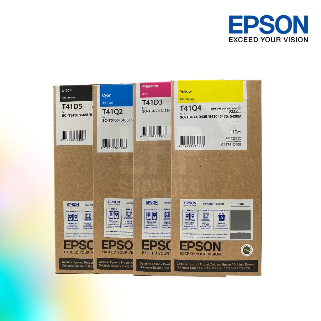 Epson T41 Ink Cartridge (for T5430 / T3430 / T3435 printers) | Shopee ...