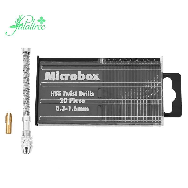 21pcs Pin Vise Hand Spiral Drill Mini Micro-Drill Bits Set Index Semi ...