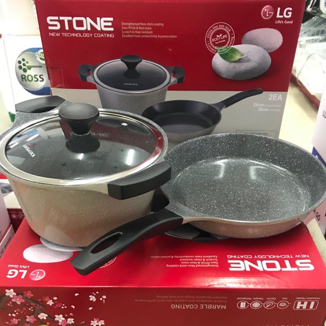 LOCK & LOCK Lock stone pot and pan set&Lock LCA6244DS02 | Shopee ...