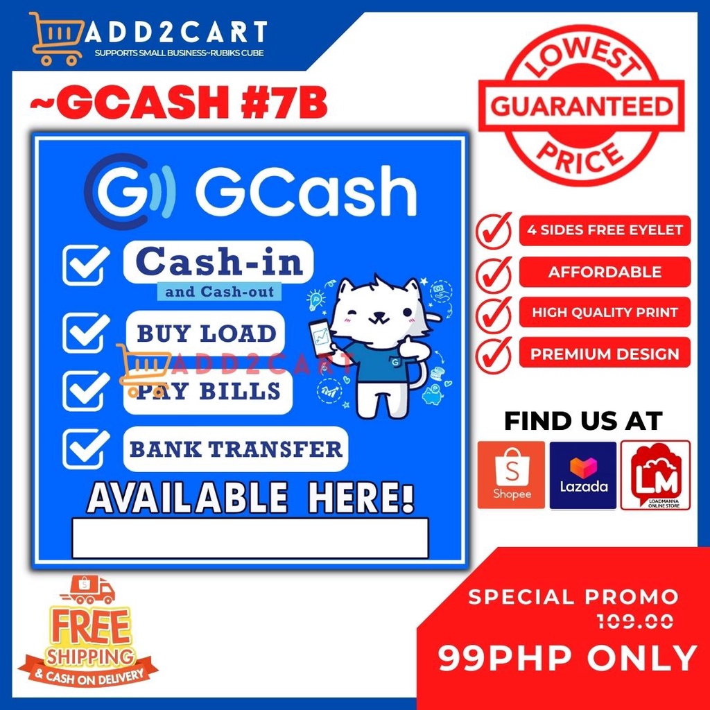 GCASH TARP #7BOX Design Tarpaulin Affordable High Quality SQ | Shopee Philippines