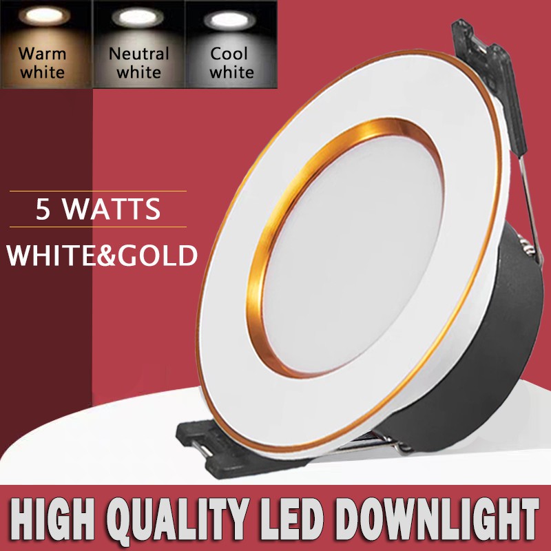 Recessed LED Downlight 5watts Ceiling Pin Light 220V Tri-Color / 7W Up ...