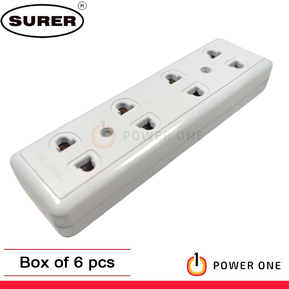 Surer 178 4 Gang Outlet, Surface Type [Box of 6 pcs] (100 Series ...