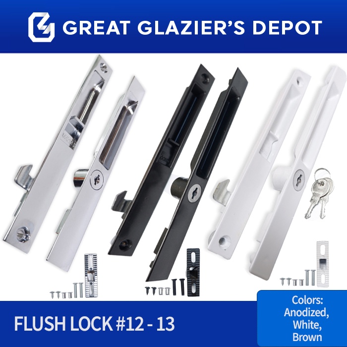 SD Flush Lock #10 #11 #12 #12-13 Anodized Brown White for SD Aluminum ...