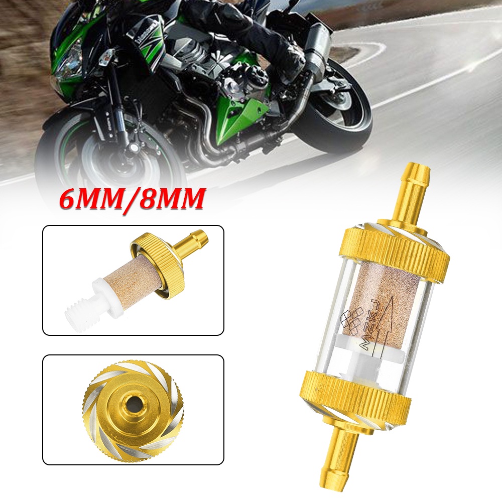 6MM 8MM Universal Motorcycle Fuel Filter Alu Alloy Gas Fuel Gasoline ...