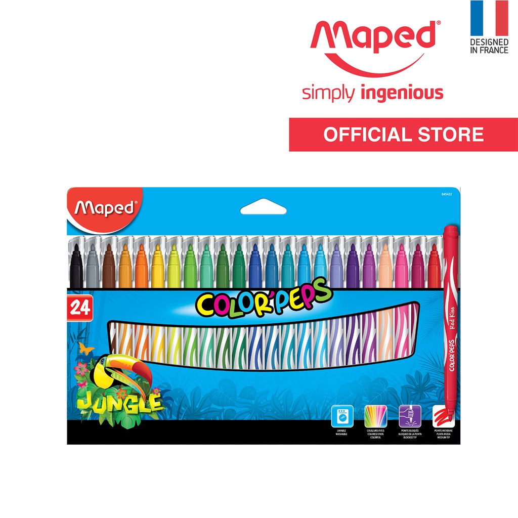 MAPED Jungle Color Peps Felt Pens | Felt Tip Markers | Colored Markers ...