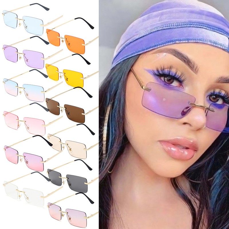 Shades For Women Sunglass Rimless Square Shades New Sunnies Fashion ...