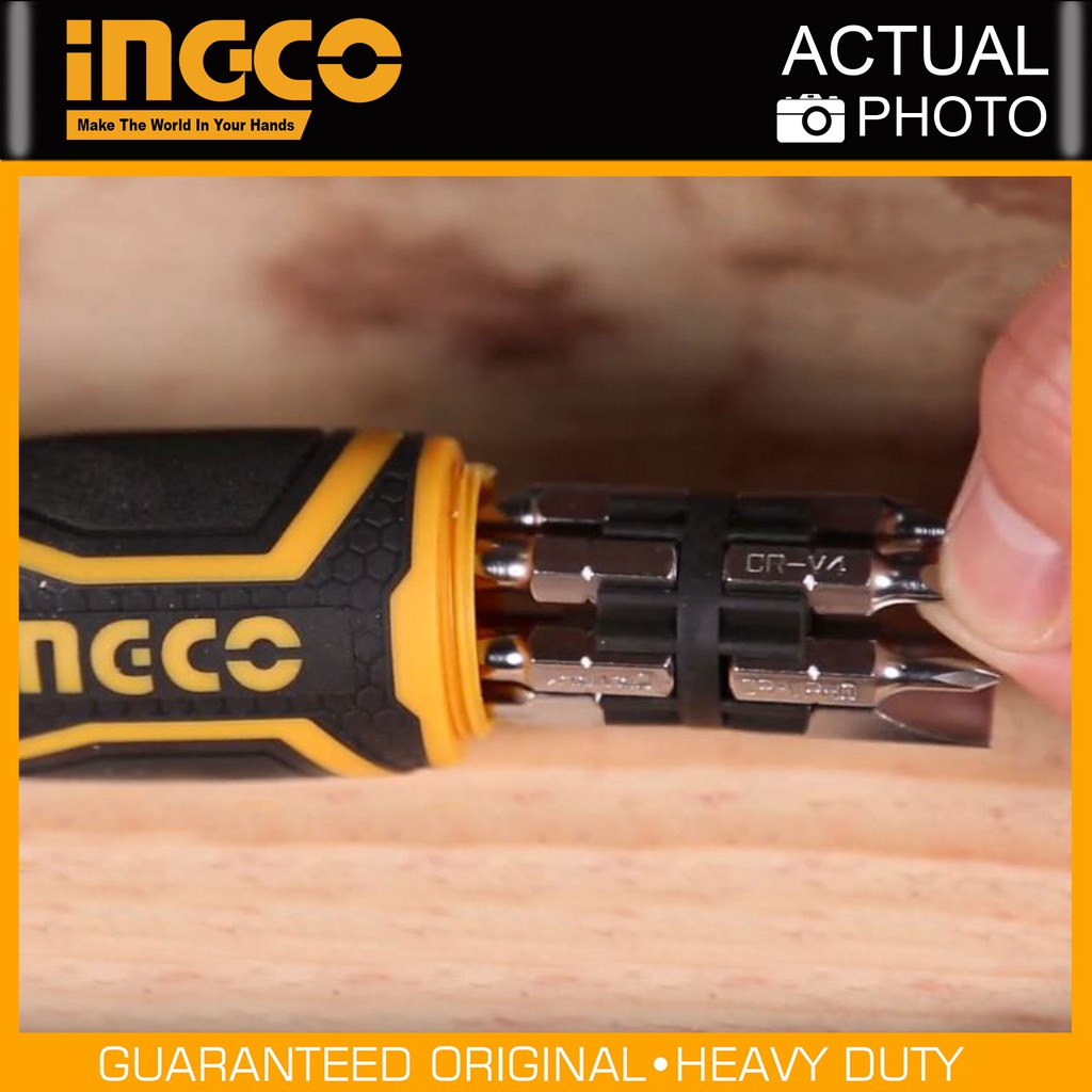 Ingco 13-in-1 Ratchet Screwdriver Set CR-V, Folding Handle AKISD1208 ...