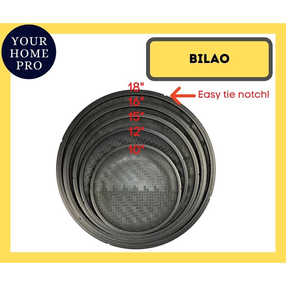 Plastic Black Bilao, Food Grade Durable 10 inch and 12 inch Sizes ...