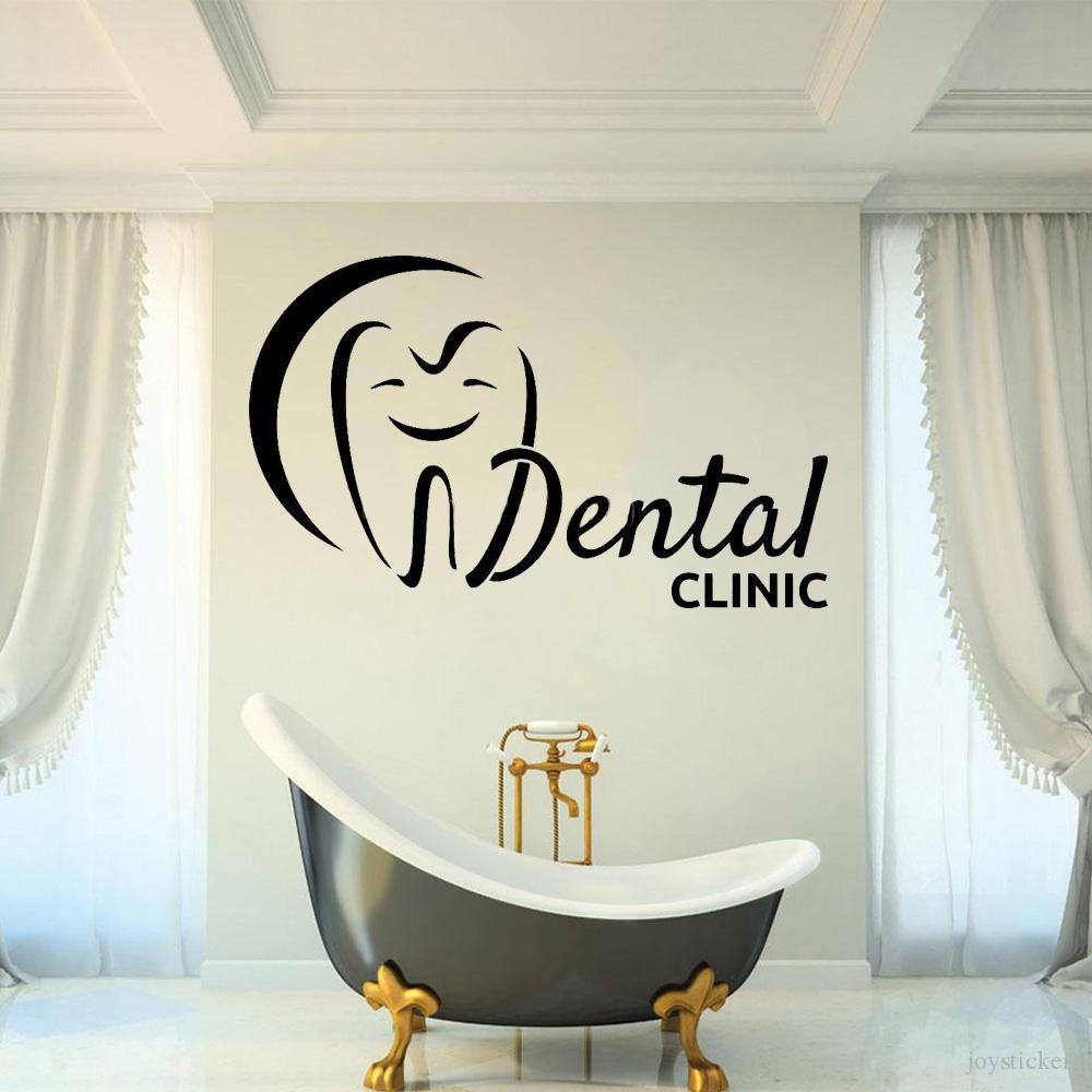 Smiling Teeth Dental Clinic Logo Wall Decals Dentist Dental Emblem ...