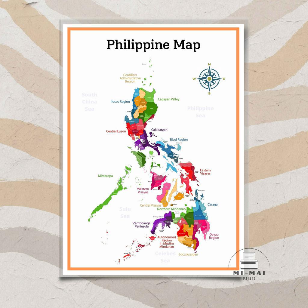Philippine Map Chart (A4 Laminated) / MI-MAI PRINTS | Shopee Philippines