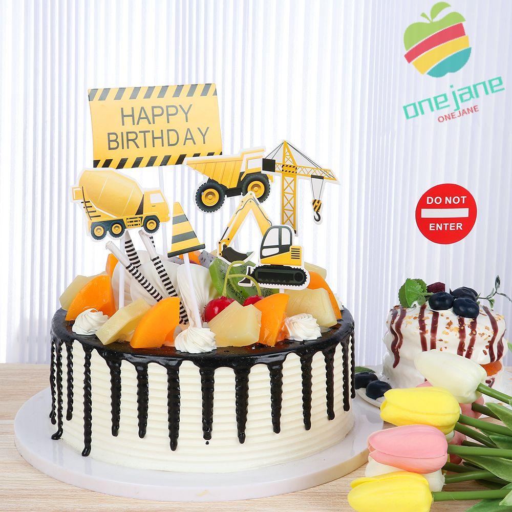 JANE Supplies Construction Cupcake Topper Cake Topper Crane Mini Theme ...