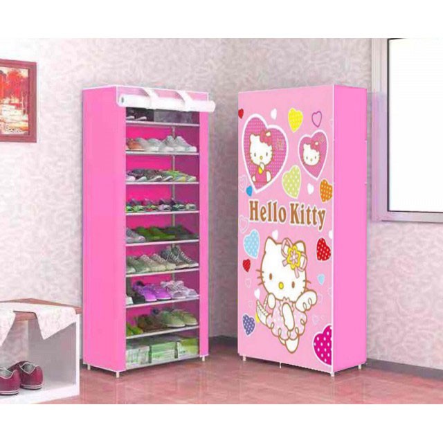 DIY 9 Layer SHOE RACK 3D Hello Kitty Cute cod | Shopee Philippines