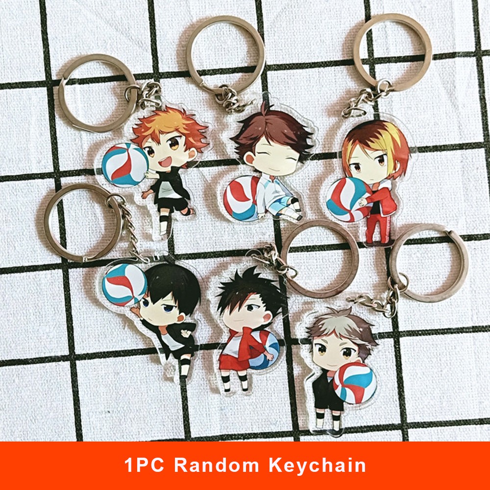 1PC Anime Haikyuu Keychain Kageyama Hinata Kenma Kozume Acrylic Figure ...