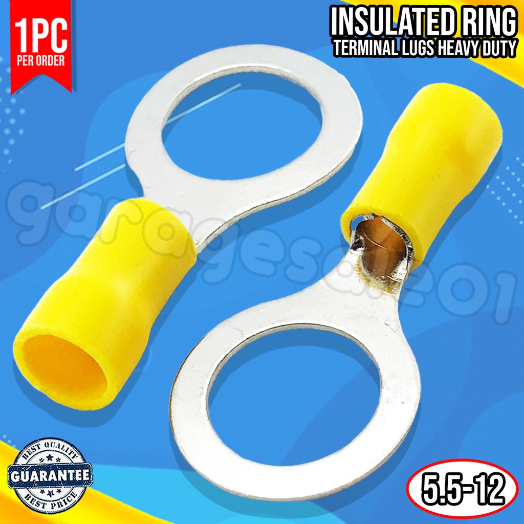 GS Insulated Ring Spade Terminal Lug R-12 – Electrical Wire Connector ...