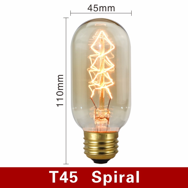 Got Liang Retro Edison Bulb E27 220v 40w Light Bulb A60 St58 St64 T10