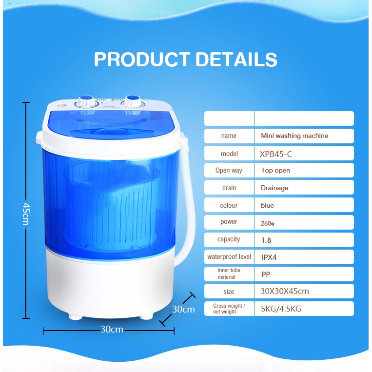 3.0KG single-cylinder mini washing machine Semi-automatic washing ...