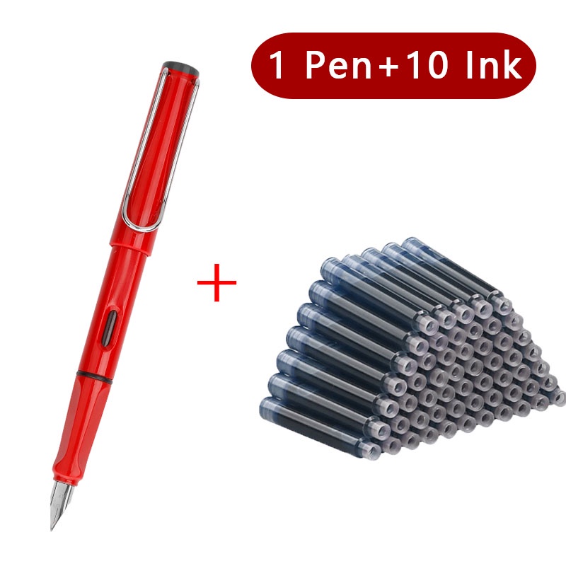 1 pen + 10 inks 0.38 mm Fountain Pen Set 0.38mm EF Nib Writing ...