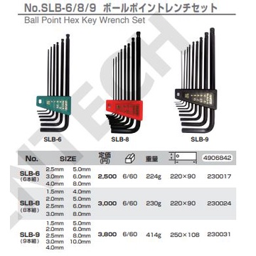 MADE IN JAPAN ORIGINAL Allen Wrench Set Ballpoint or Hex Key 9PC For ...