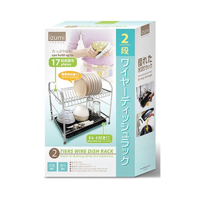 IZUMI 2 Tiers Wire Dish Rack Holds 17 Plates {Made in Japan} | Shopee ...