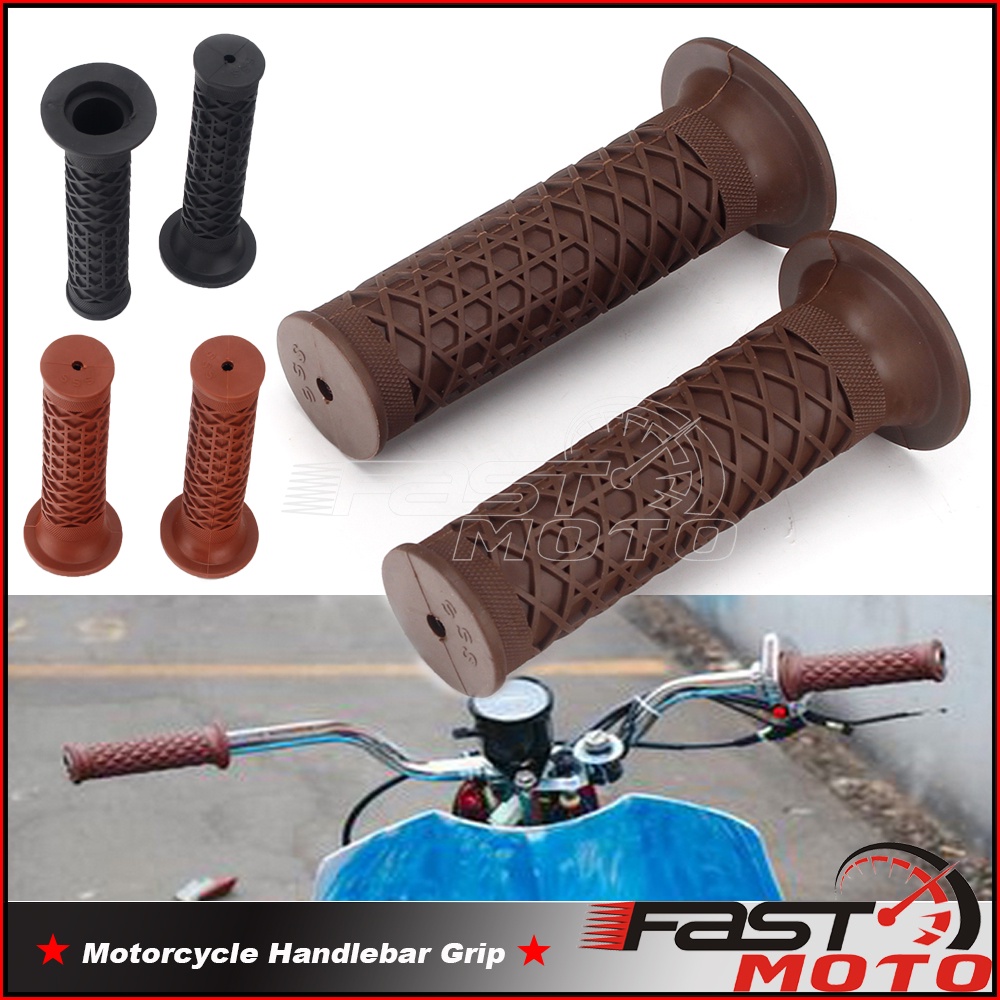 JK 1 Pair Rubber Classic Vintage 22MM Handlebar Retro for Harley Yamaha ...