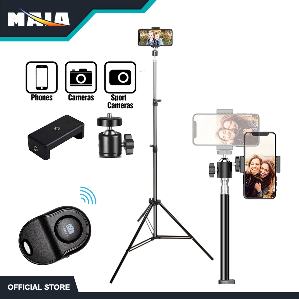 MAIA 200CM Photography Tripod Light Stand with Wireless Remote Shutter ...