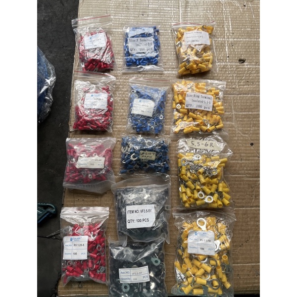 Insulated terminal lugs and sold per 100pcs (R and Y type)(awg wire ...