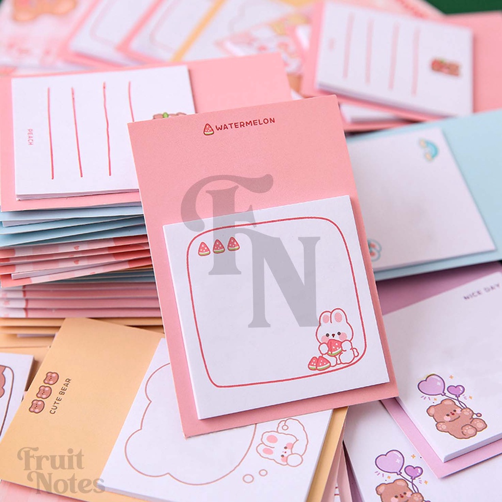 [CLEARANCE] SN238 30 sheets Kawaii Bear Rabbit Sticky Notes | Shopee ...