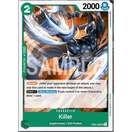 KILLER OP01-039 (One Piece TCG - Romance Dawn OP-01 JAPANESE) | Shopee ...