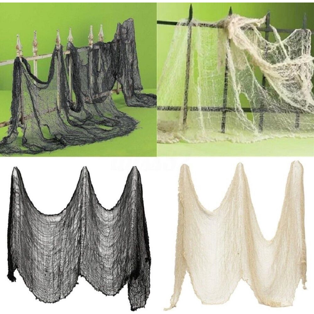Halloween Creepy Gauze Grid Yarn Cloth Door House Props Party Decor 200 ...