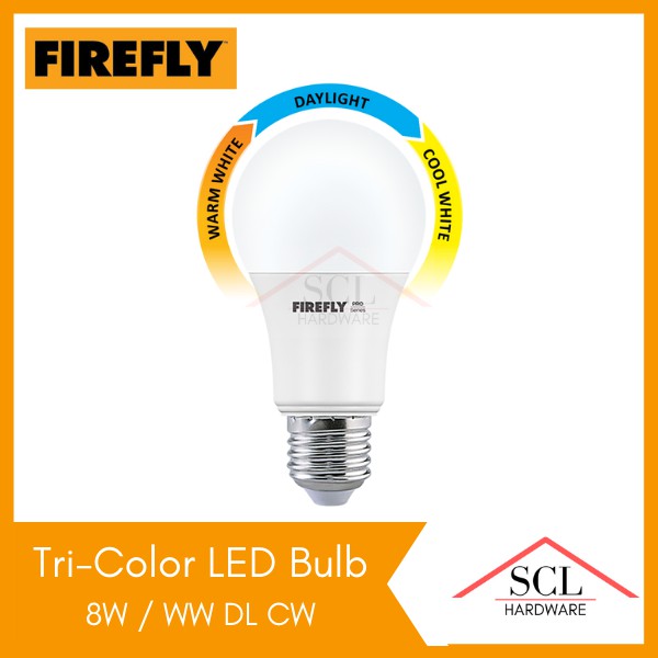 FIREFLY Pro Series/Basic Series Tri-Color LED Bulb 8W Daylight Warm ...