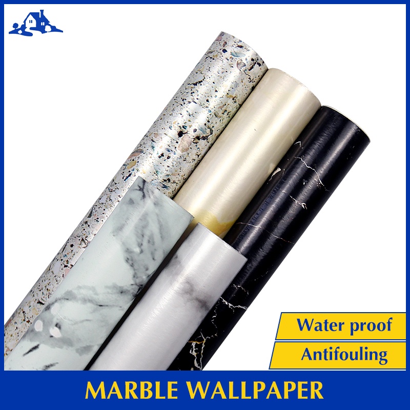 Marble wallpaper 10M*45CM waterproof on sale wallpaper pvc self ...