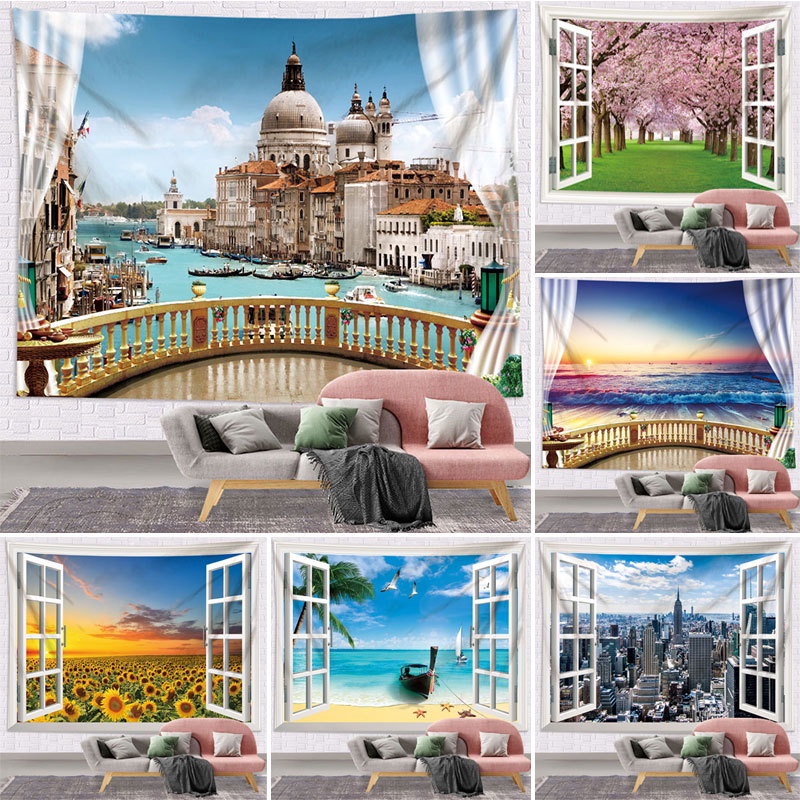 [Ready Stock] Unique 3D Window Effect Background Cloth Influencer Live ...