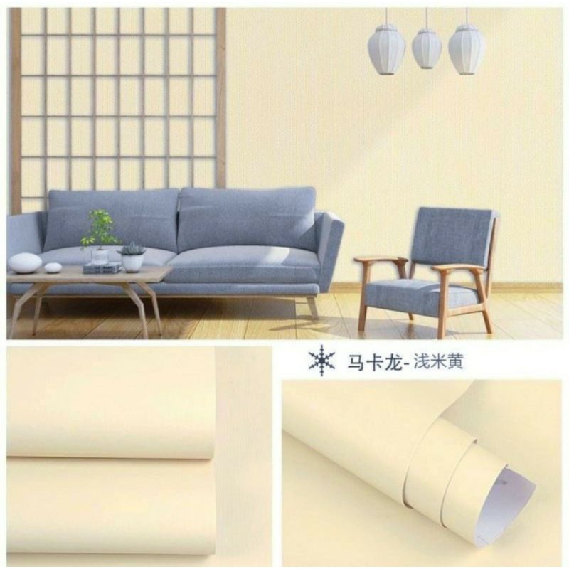 Plain Wall Wallpaper Plain Wall Sticker Plain Cream Pastel Wall Sticker ...