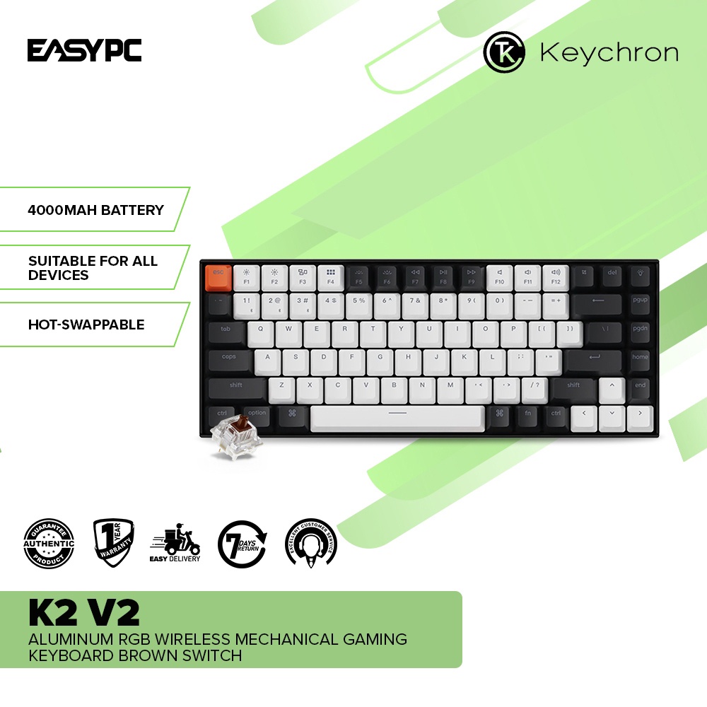 EasyPC | Keychron K2 V2 Hot-swappable Aluminum RGB Wireless Mechanical ...