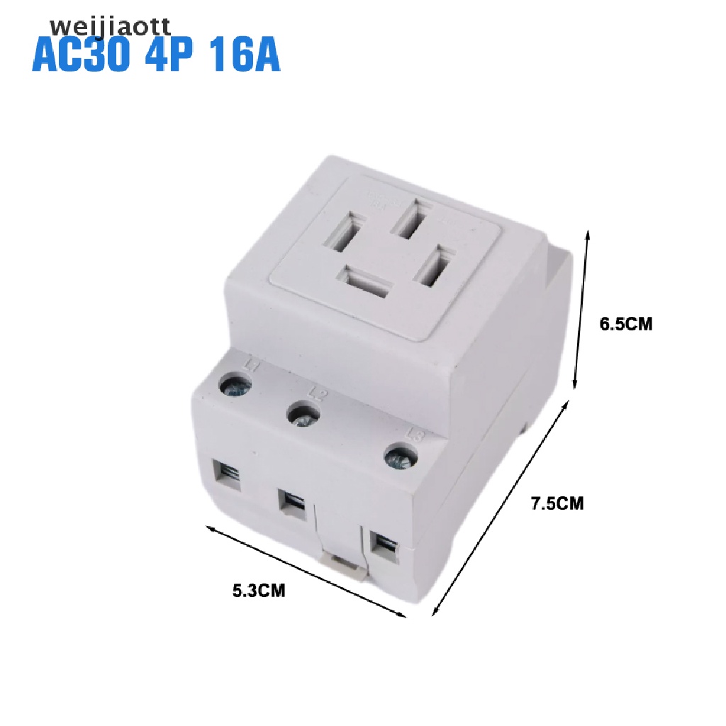 weijiaott AC30 EU And AU Type 35mm DIN Rail Mount AC Power 10A 16A 25A 250V 440V 2/3/4/5 Pin ...