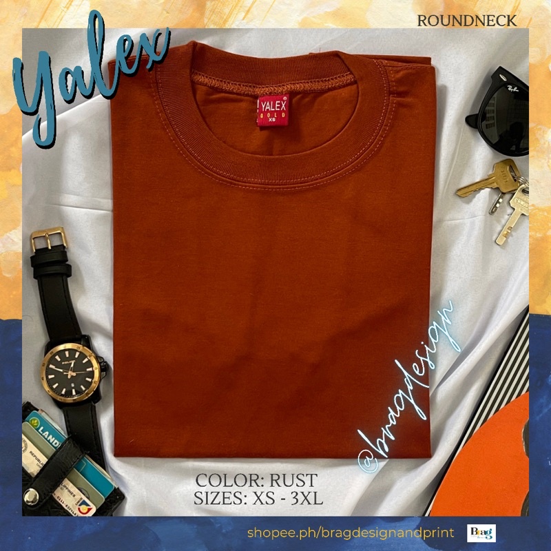 YALEX RUST | ROUNDNECK | Red Label | Plain Shirt | Shopee Philippines