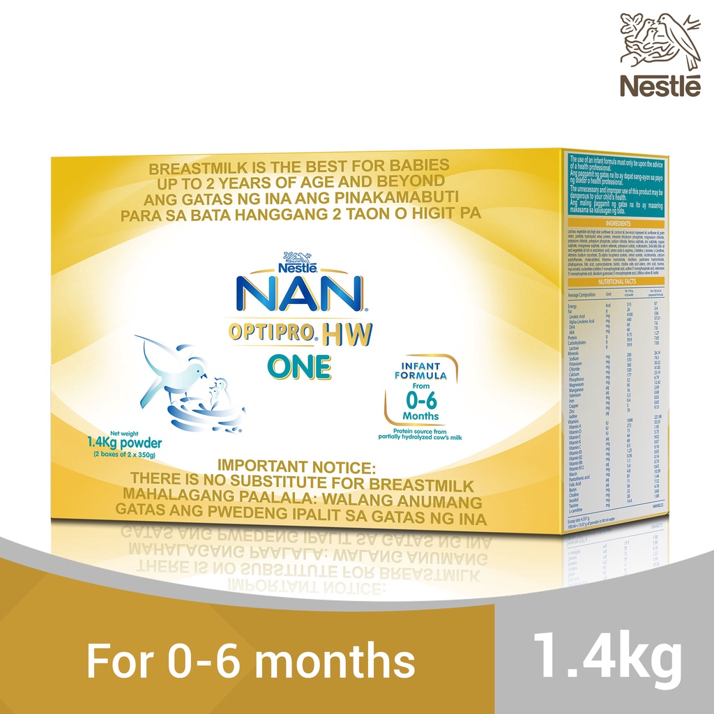 NAN OptiPro HW One Infant Milk For 0-6 Months 1.4kg | Shopee Philippines