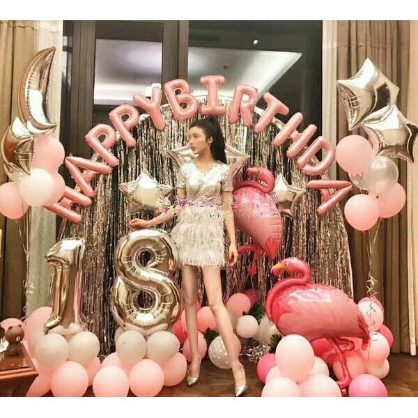 Pink Letters Happy Birthday Foil Balloons 10 Inch Latex Balloon Party ...