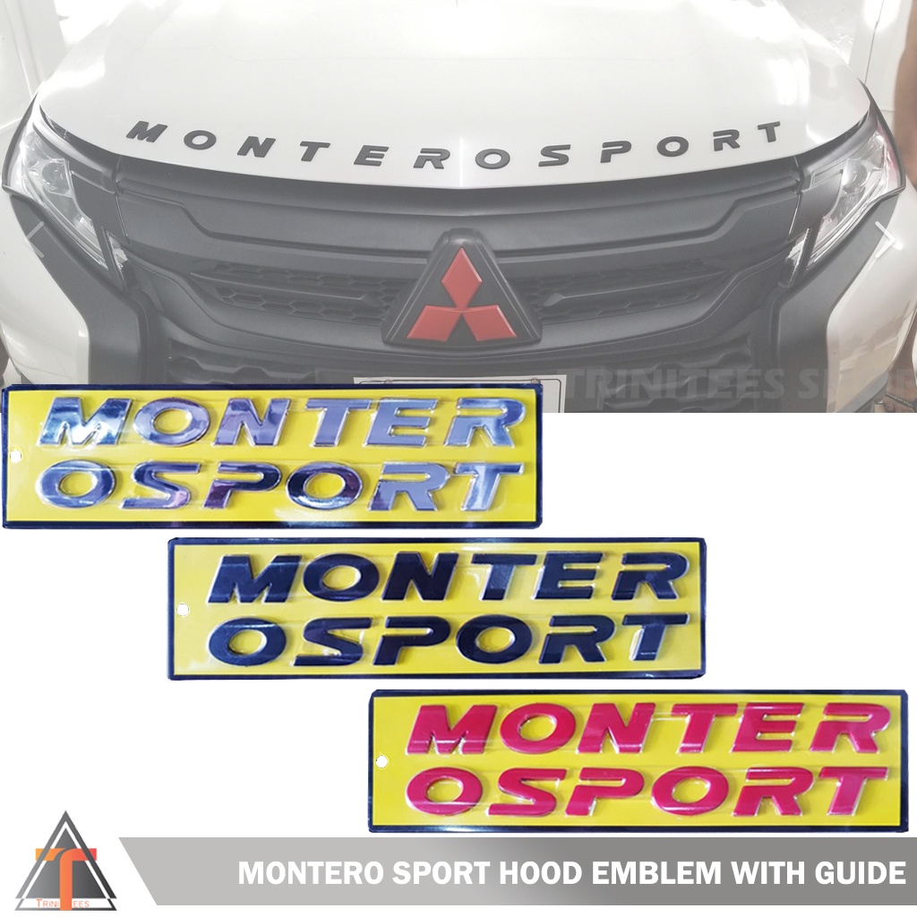 MONTERO SPORT Front hood Emblem badge sticker with GUIDE | Shopee ...