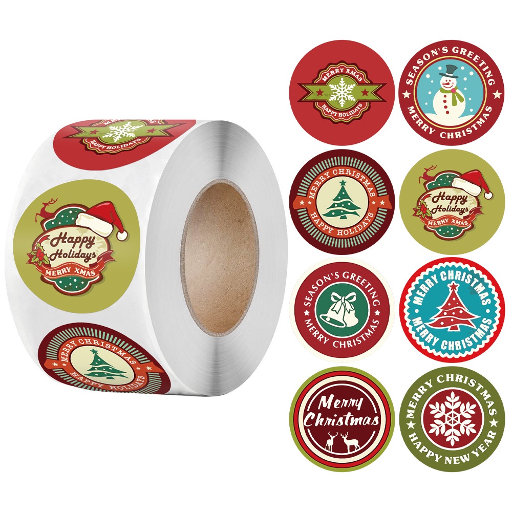 500pcs Merry Christmas Stickers DIY Gift Baking Package Envelope ...