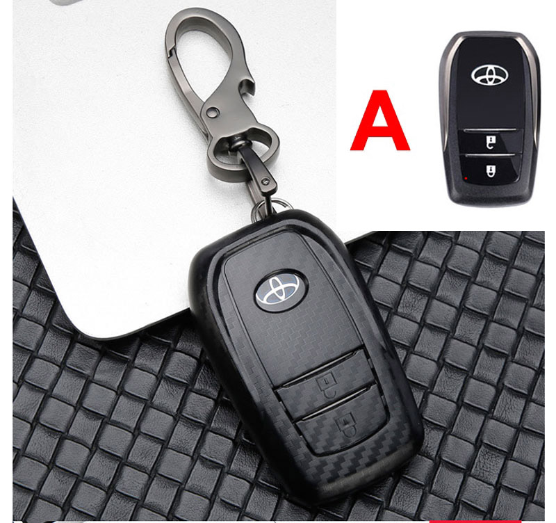 Carbon Fiber ABS Matte Car Key Case Cover for Toyota Hilux Conquest ...