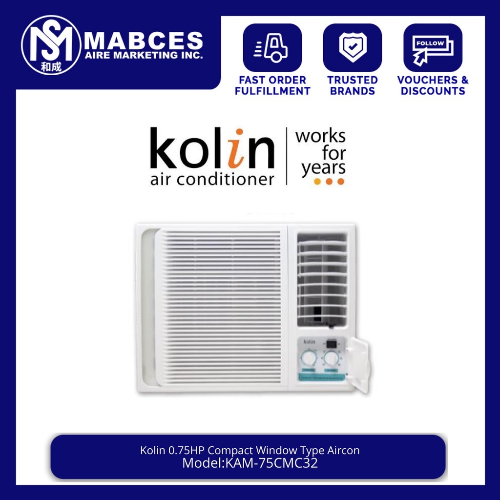 Kolin 0.75HP Compact Window Type Aircon KAM-75CMC32 | Shopee Philippines