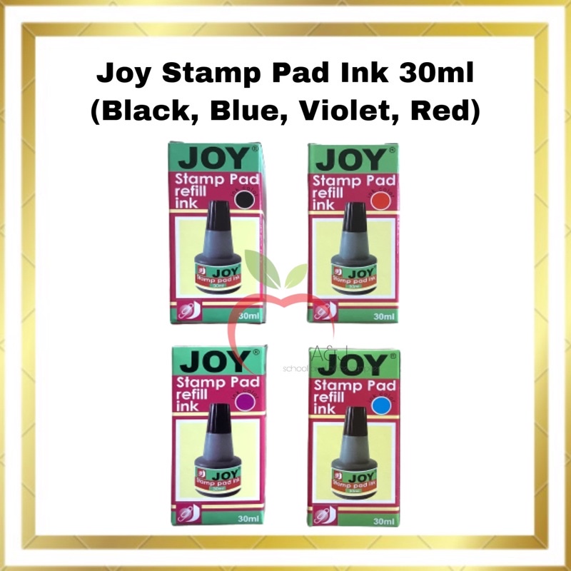 Joy Stamp Pad Ink 30ml (Black, Blue, Violet, Red) | Shopee Philippines