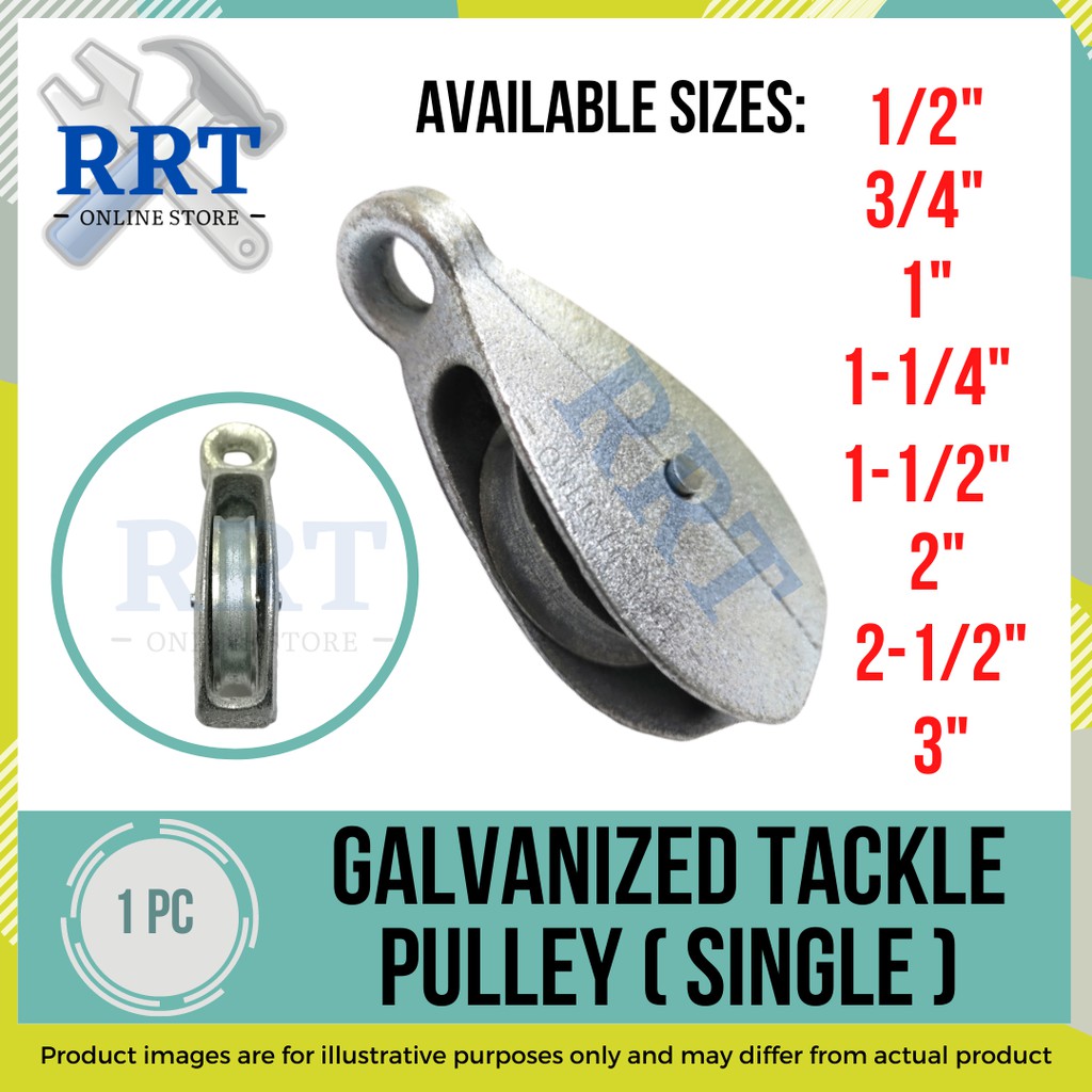 Galvanized Tackle Pulley Single Roller (1/2", 3/4", 1", 1-1/4 ...
