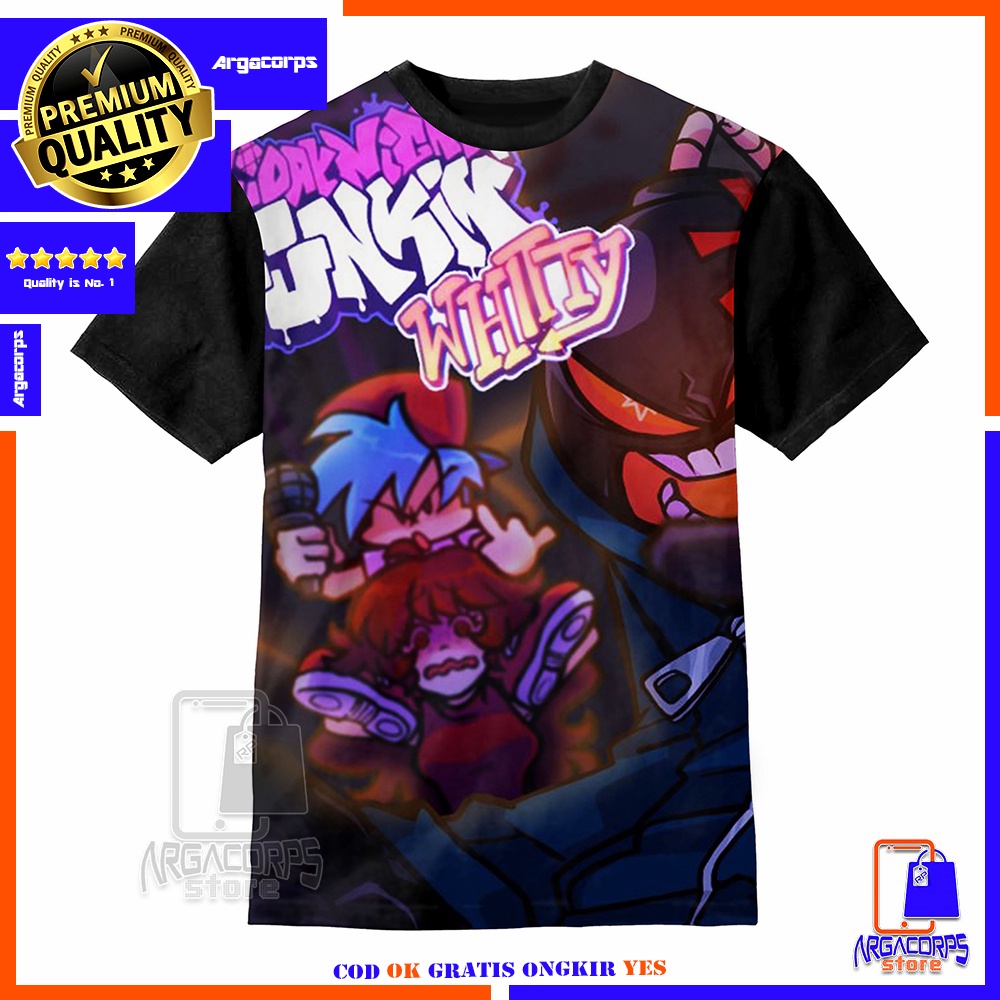 3D Children's T-shirt Premium Children's Clothes - Whitty FNF Funkin ...
