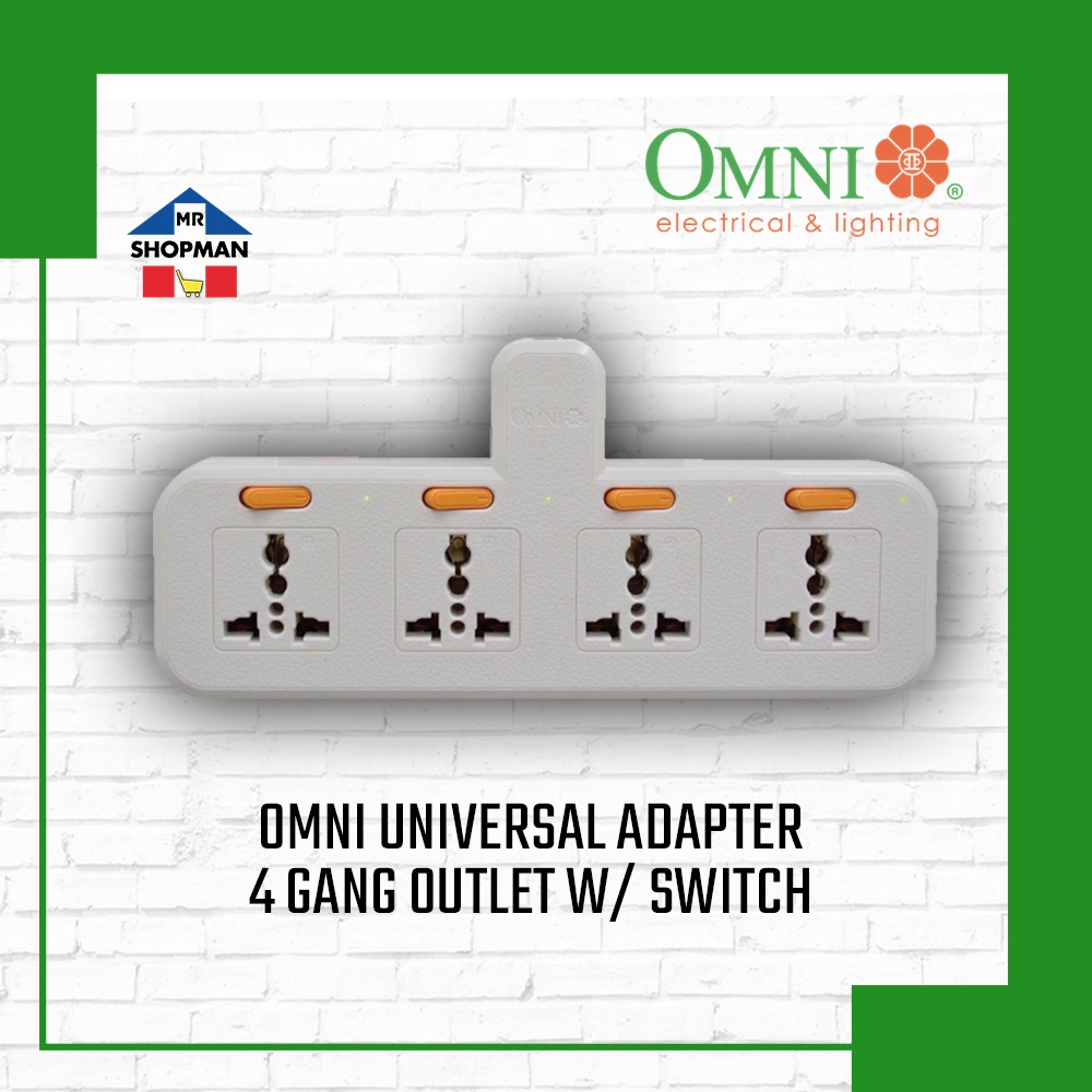 Omni Universal Adapter 4gang Outlet w/ Switch | Shopee Philippines